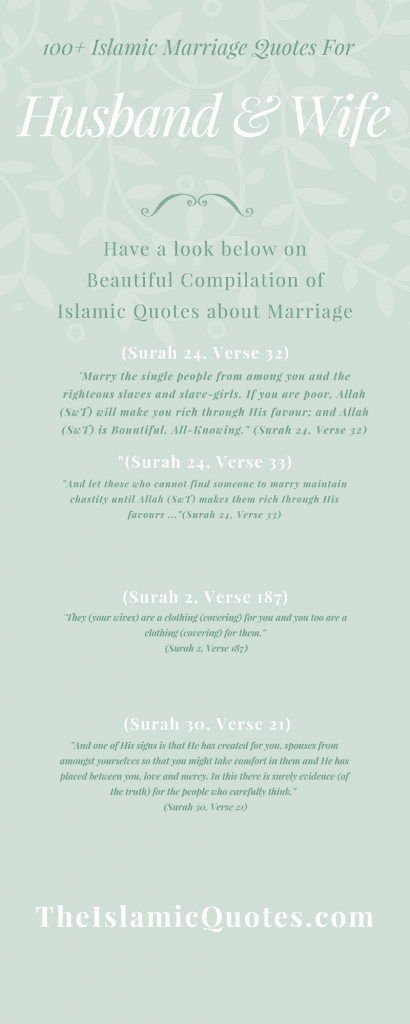100+ Islamic Marriage Quotes For Husband and Wife
